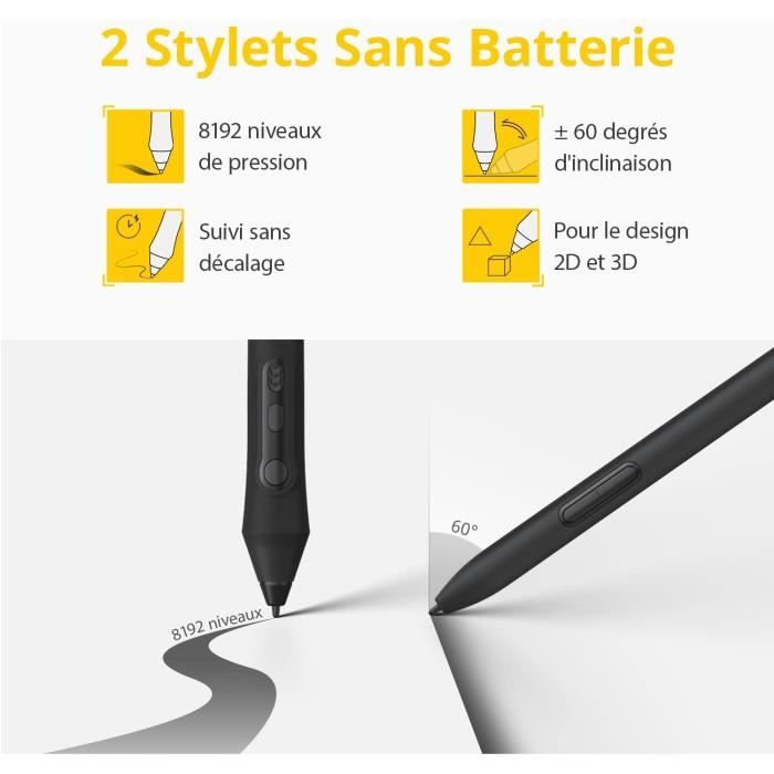 Tablette Graphique Pro, Tablette Dessin Graphique Sans Fil Avec ...