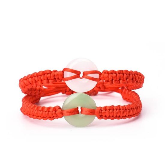 Bracelet Portebonheur En Corde Rouge 2 Pièces Réglable Pour Couple ...