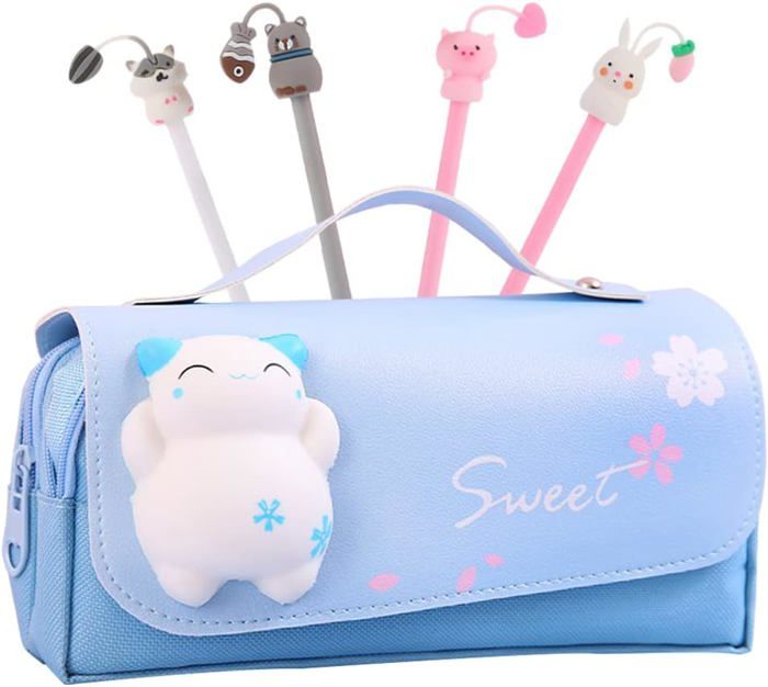 Trousse Scolaire Pour Fille Trousse À Crayons De Chat Animal Avec 4Pcs ...