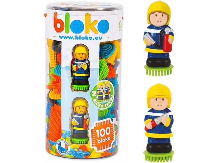 Jeu de construction - Bloko - Tube de 100 blocs - 2 personnages 3D ...