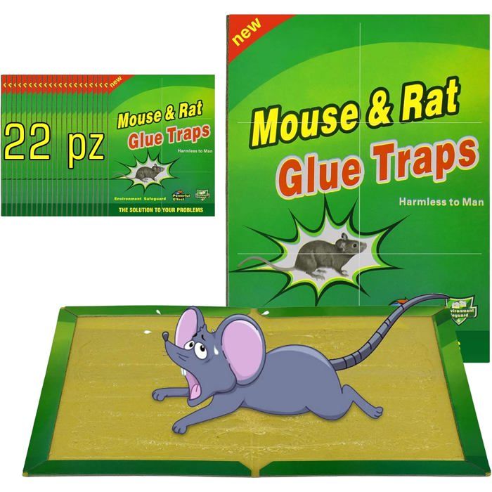 Piege a Souris Rat Colle Collant 22 Pièces Pièges à Souris Attrape Anti ...