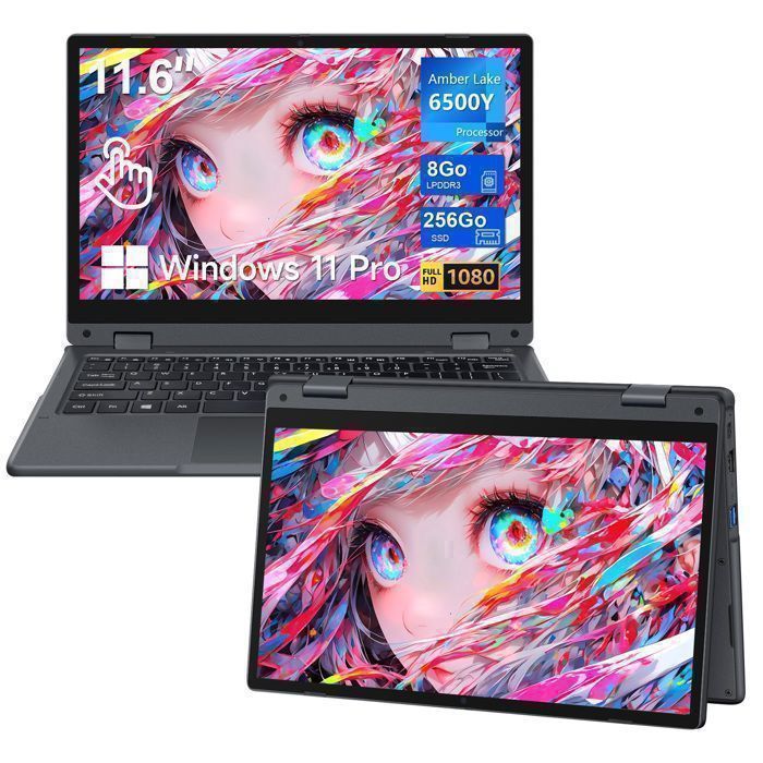 PC portable- 2-en-1-Intel Pentium Gold 6500Y-8 Go RAM 256 Go SSD ...