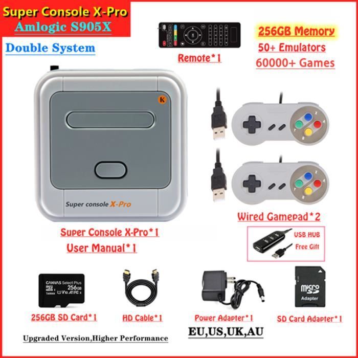 X-Pro 256 Go câblé - Console de jeux vidéo Super Pro S905X avec WiFi 4K ...