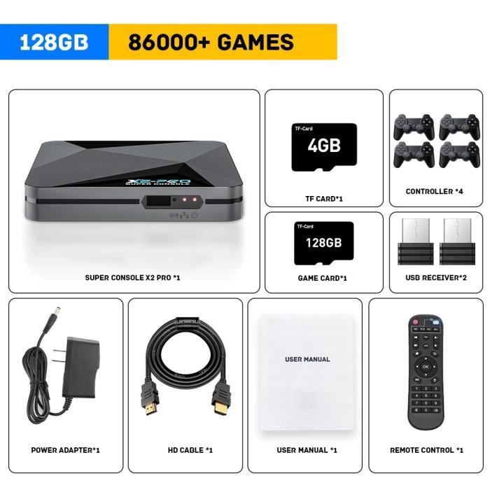 X2 Pro-128G-706W-4 - Super Console X2 Pro Game Box, console de jeu ...