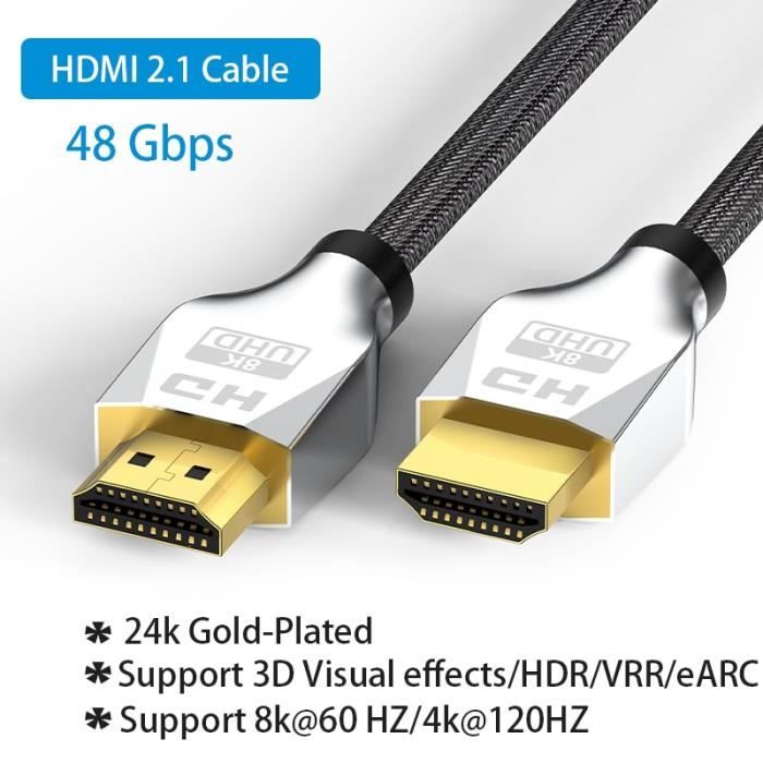 0.5m - Câble vidéo plaqué or 4K mâle vers mâle HDMI, adaptateur haute ...