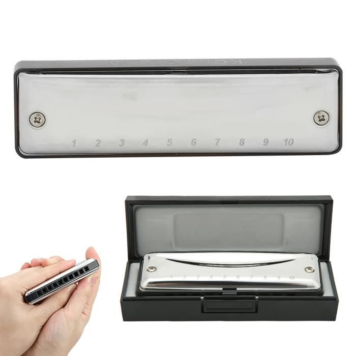 Akozon instrument de musique Blues Harmonica 10-Hole Mouthorgan Ab Key ...