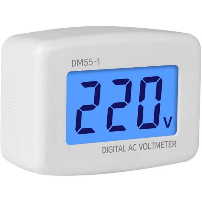 Voltmètre CA, Prise UE 230V 50Hz DM55-1-EU 1 KWh Prise UE voltmètre CA ...