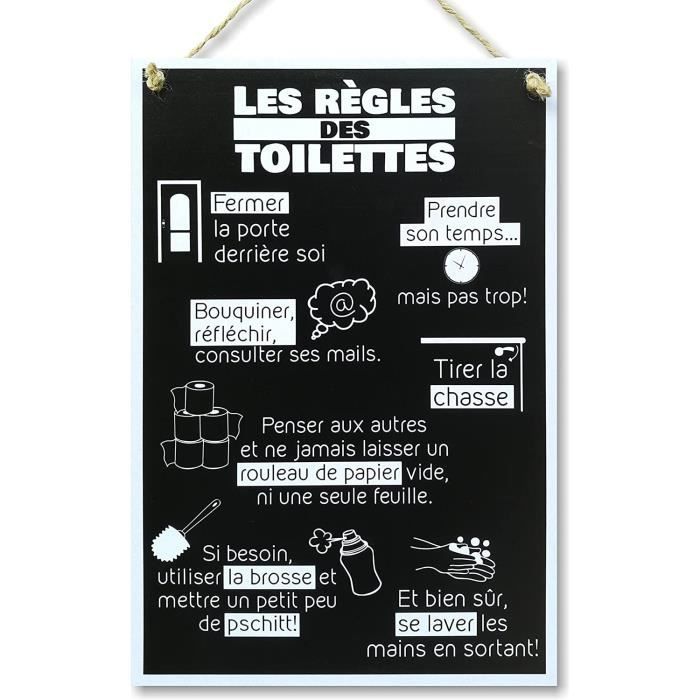 Les règles des Toilettes | enseignes décoratives décoration pour Le ...
