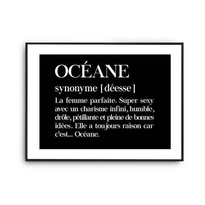 Affiche - Océane - Prénom définition - Humour - Décoration murale - A2 ...