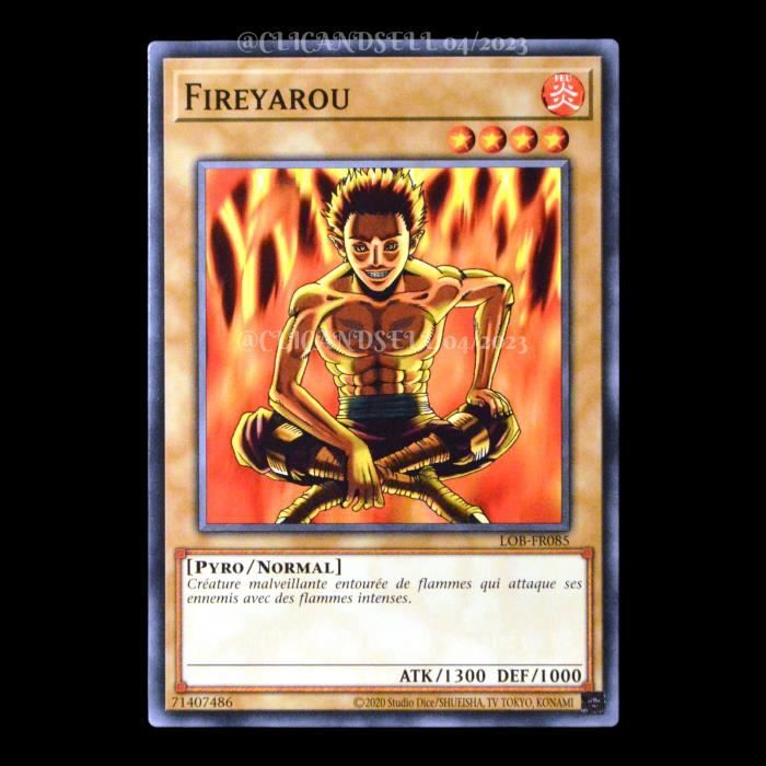 Carte YU-GI-OH LOB-FR085 Fireyarou - Cdiscount Jeux - Jouets