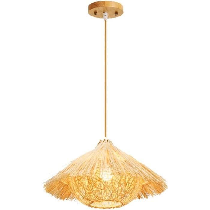 Lustre En Paille + Rotin Design Incurvé Simple Lustre Minimaliste ...