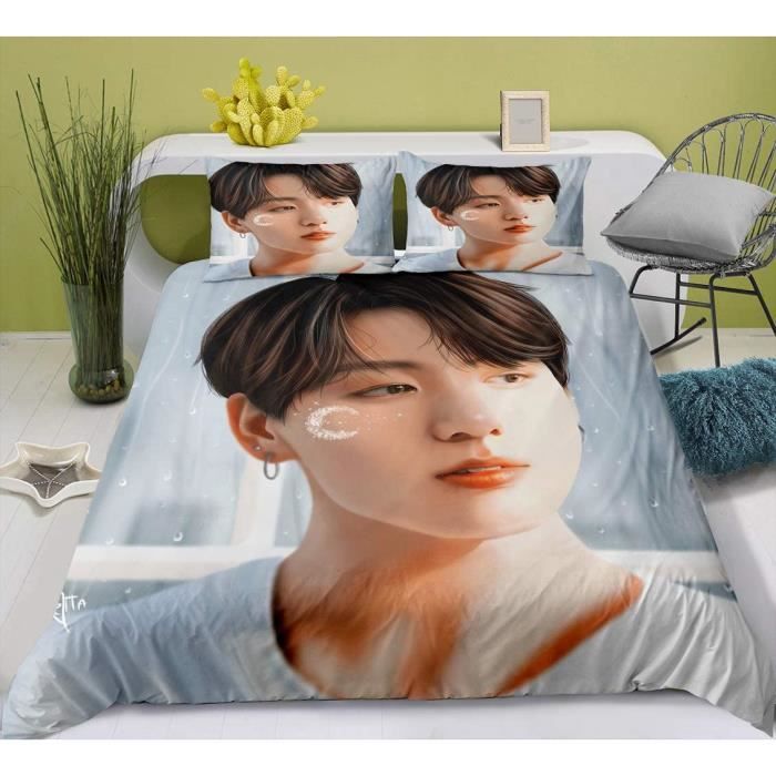 Housse de Couette Parure de Lit BTS Housse de Couette et Deux taies d'oreiller,Housse Couette et ...