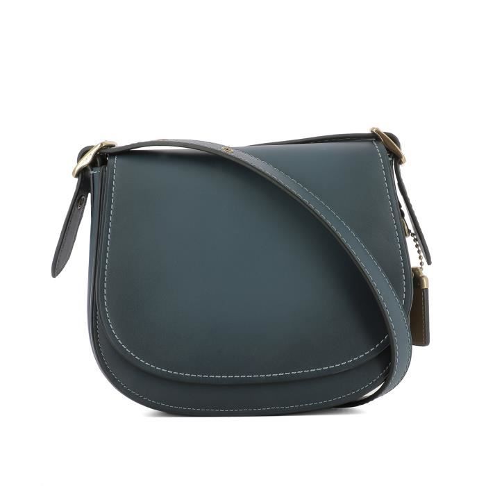 COACH FEMME 55036DARKDENIM BLEU CUIR SAC PORTÉ ÉPAULE - Cdiscount ...
