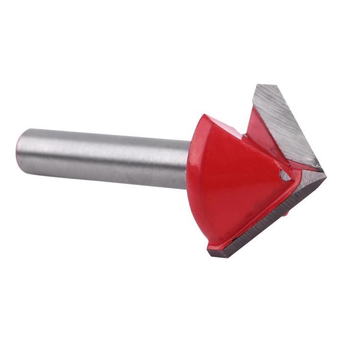 Duokon Bit de routeur Outil de Coupe de Rainure en V en Acier au Tungstène 6mm Arbre(6*22mm*90 ...