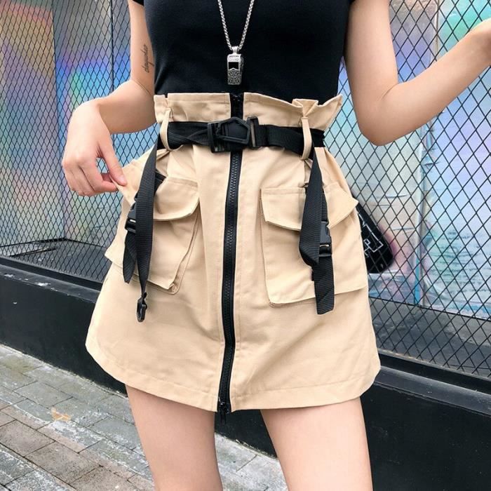 Jupe Cargo pour femmes - Type Kaki - Poches et ceinture Blanc ...