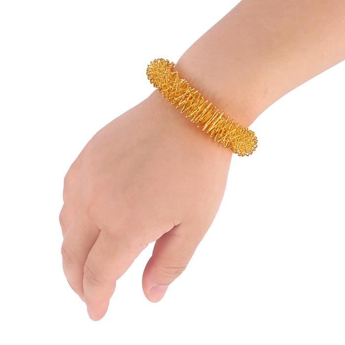 Mxzzand Bracelet de massage en or Bracelet d'acupuncture, masseur de ...