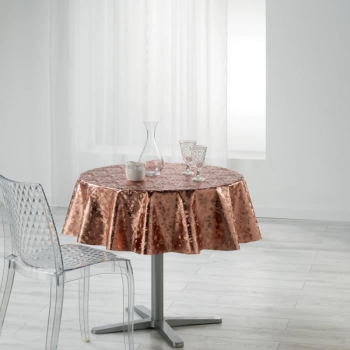 Nappe Ronde Toile Cirée "luny" 160cm Rose Métallisé - Paris Prix ...