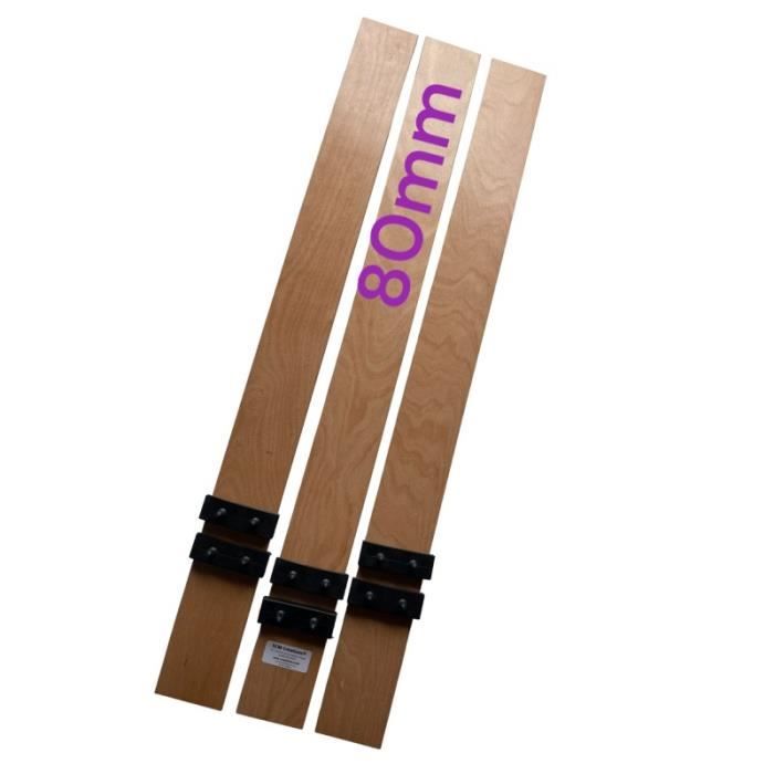 Lot de 3 lattes lit sommier 87,3 cm 873x80x8 mm avec 6 embouts 7 plis ...