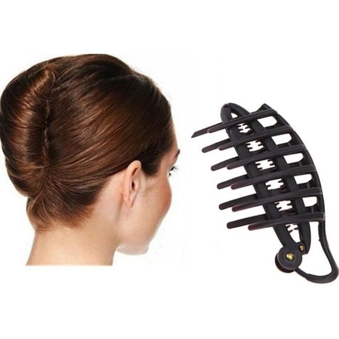 2 pinces à cheveux magiques pour chignon banane Accessoire de coiffure ...
