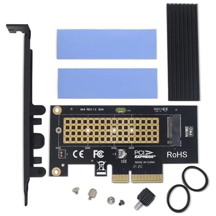 M.2 NVME SSD To PCIe 3.0-4.0 X4 Adapter with Aluminum Heatsink - Cdiscount Informatique