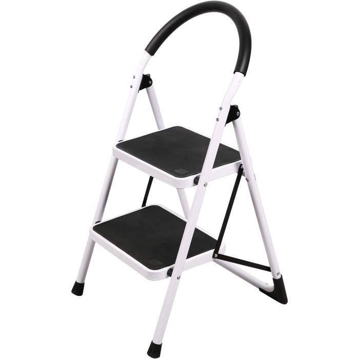 REDCAMP Escabeau pliable à 2 marches, échelle robuste et robuste avec ...