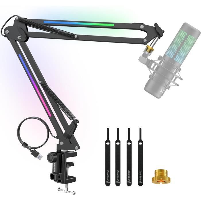 Rgb Bras Micro, Support De Microphone Ajustable À 360° Avec Effets ...