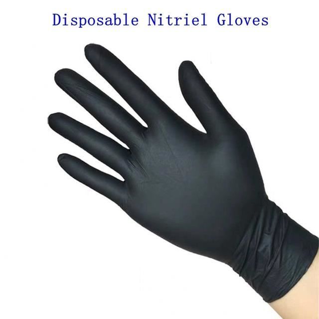 Gants jetables,black 24pcs-M--Gants jetables noirs et blancs en Nitrile ...