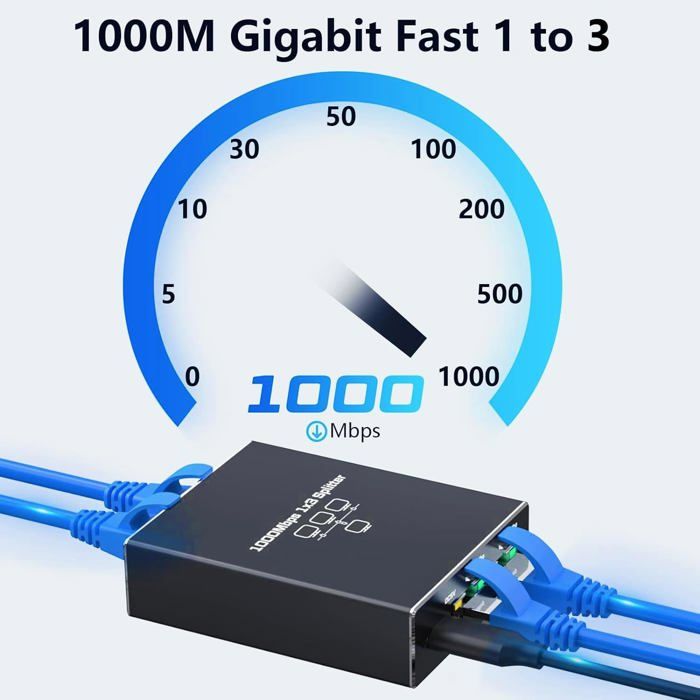 Ethernet Switch 1 To 3 Rj45 1000 Mbps Gigabit Splitter For Computer ...