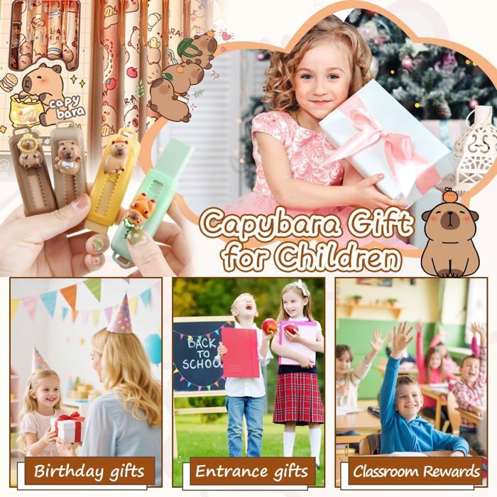 Stylo Capybara Set 6 Stylos Effacables Stylo Gel 4 Gommes Rétractables ...