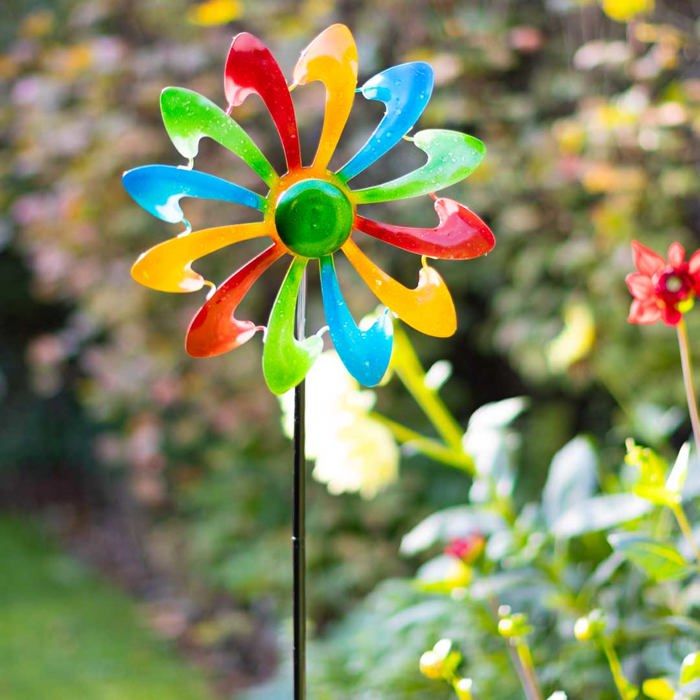 Girouette HQ Metal Wind Spinner: Single Windmill 110244 Multicolore 24 ...