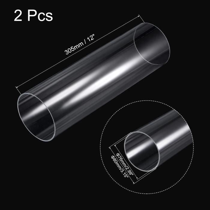 Happy-MAP Acrylique Tuyau Rigide Rond Tube Transparent 76mm ID 80mm OD 305mm pour Éclairage ...