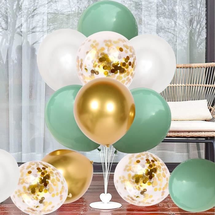 Lot De 30 Ballons Verts Et Dorés - Pour Fête D'Anniversaire - Avec ...