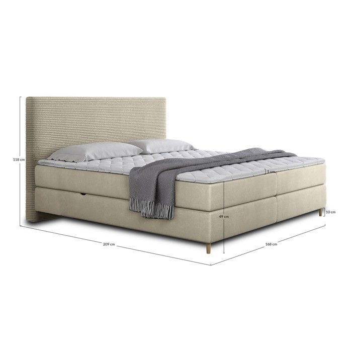 Rafaela - lit boxspring - 160x200 - coffres et surmatelas inclus - en ...