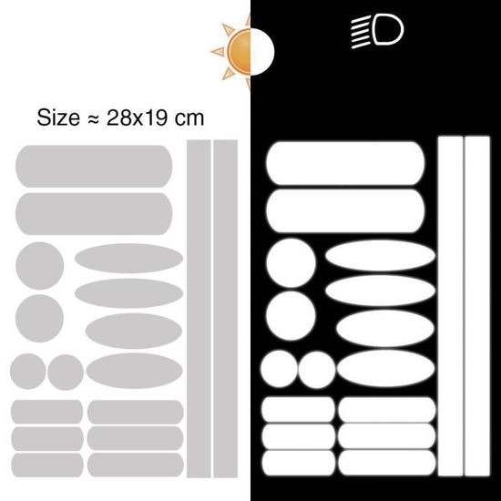 Kit de 18 stickers blanc adhésifs réfléchissants pour signalisation ...