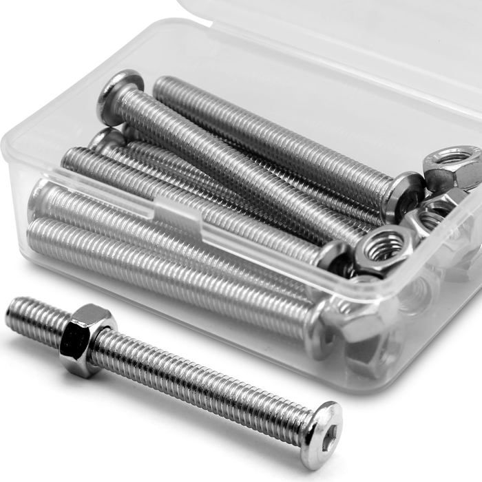 (10 Ensembles) Vis M8 X 60Mm En Acier Inoxydable 304 Avec Tête Plate ...