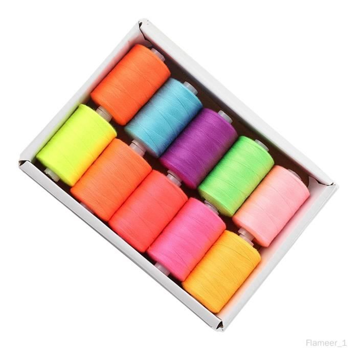12 pièces de fils à coudre, fils en polyester, 1000 mètres chaque fil ...