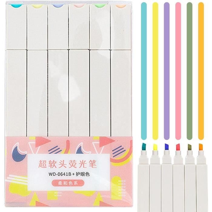 Surligneurs Pastel En Vrac | Lot De 6 Surligneurs De Couleur Douce À ...