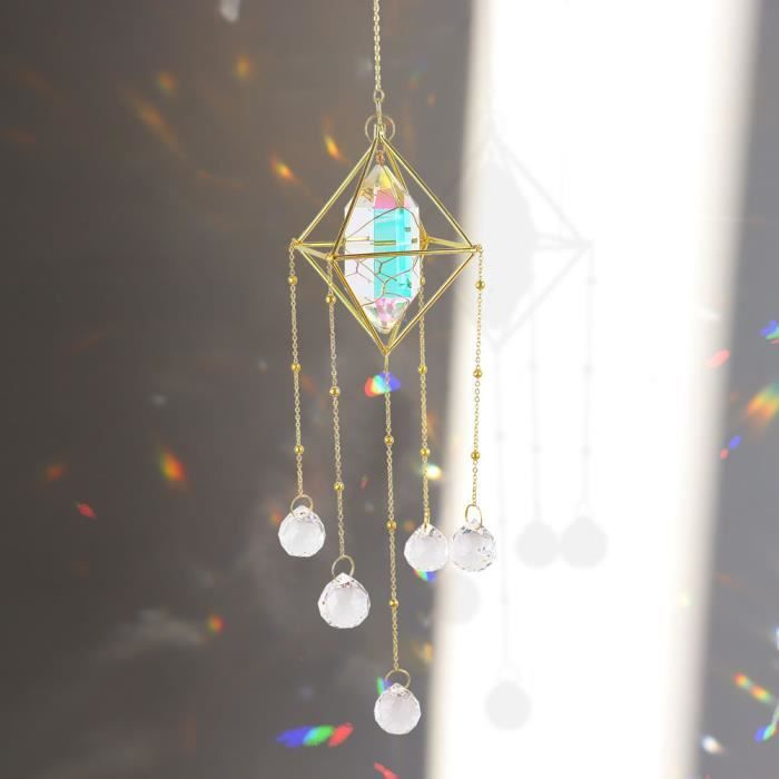 Lustre en verre à prisme solaire en cristal pour jardin,attrape-phare ...