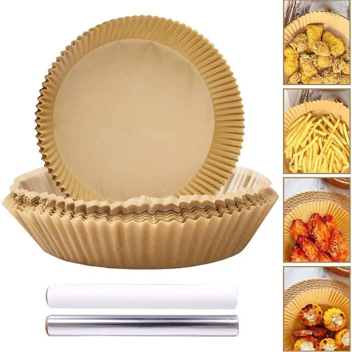 50 Papier de cuisson rond avec 2 rouleaux de papier d'aluminium pour ...