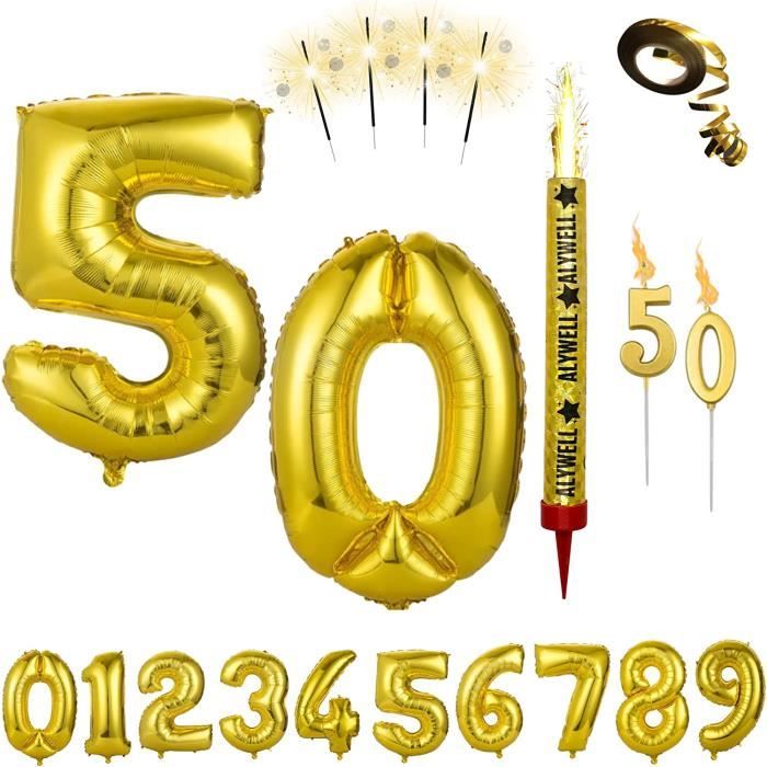 Ballon Chiffre Anniversaire-Ballon 50-Ballon Chiffre 50-Ballon 50 Ans ...
