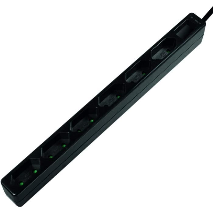Bloc Multiprise Avec Interrupteur Lps232B X6 Noir Fiche Euro 1 Pc(S ...