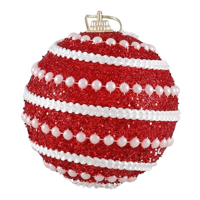 Coffret de décoration,Boules de noël à paillettes 8cm,or Rose blanc ...