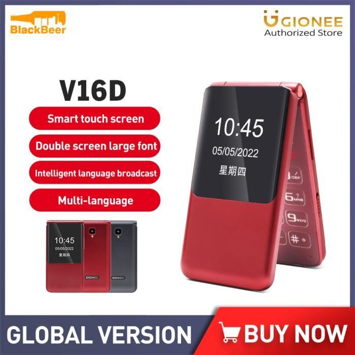 GIONEE – smartphone V16D 4G téléphone portable 2 go 16 go grand bouton ...