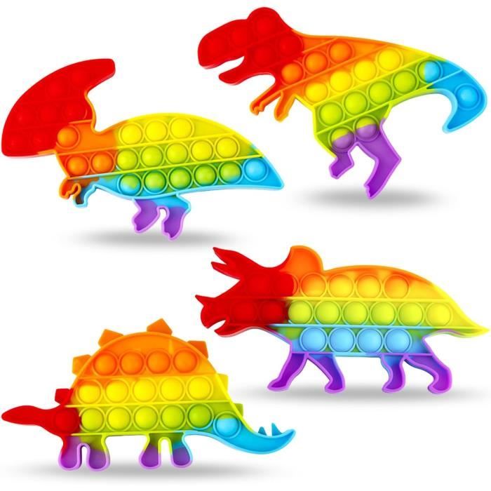 4 Pièces Pop It Fidget Toys, Push Bubble Sensory Pop Fidget Toy, Jouets ...