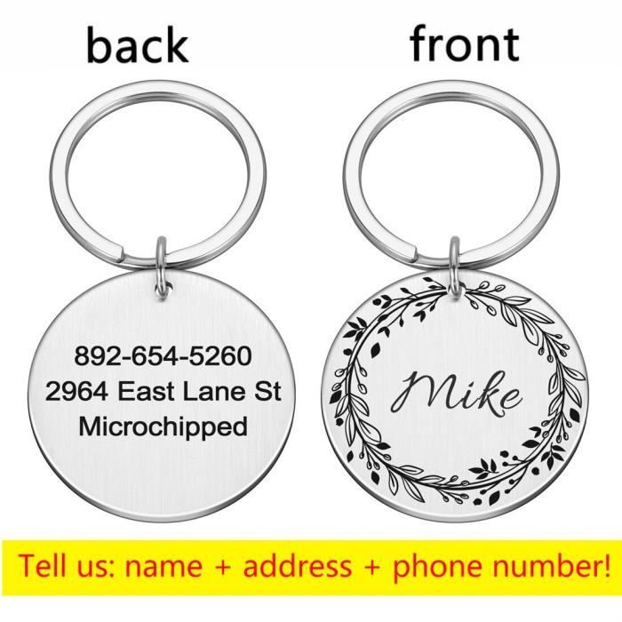 CRAZE Engraved Pet ID Tags Personalized Pet ID Name Number Address for ...