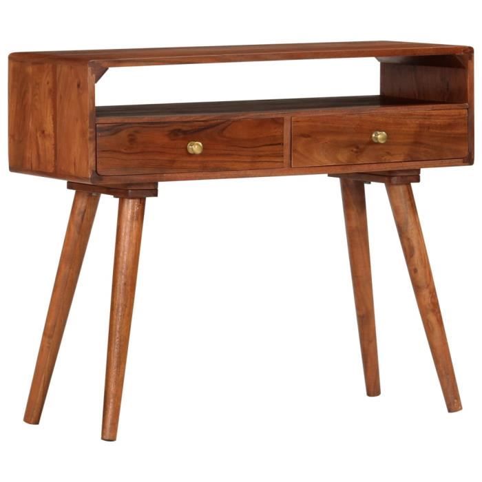 Table console 90x35x76 cm Bois d'acacia massif - 10148 - Cdiscount Maison