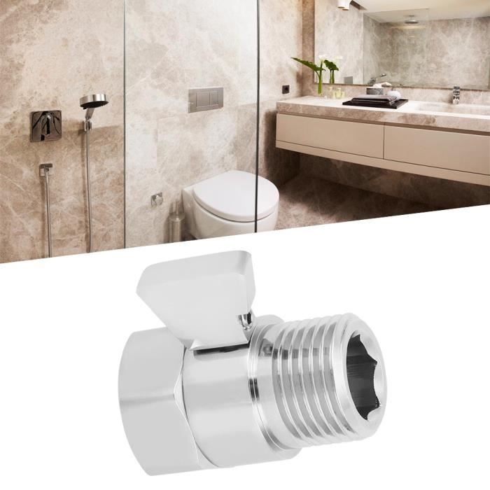 Robinet d'arrêt de douche - EJ.LIFE - Ouverture rapide - Cuivre - Blanc ...