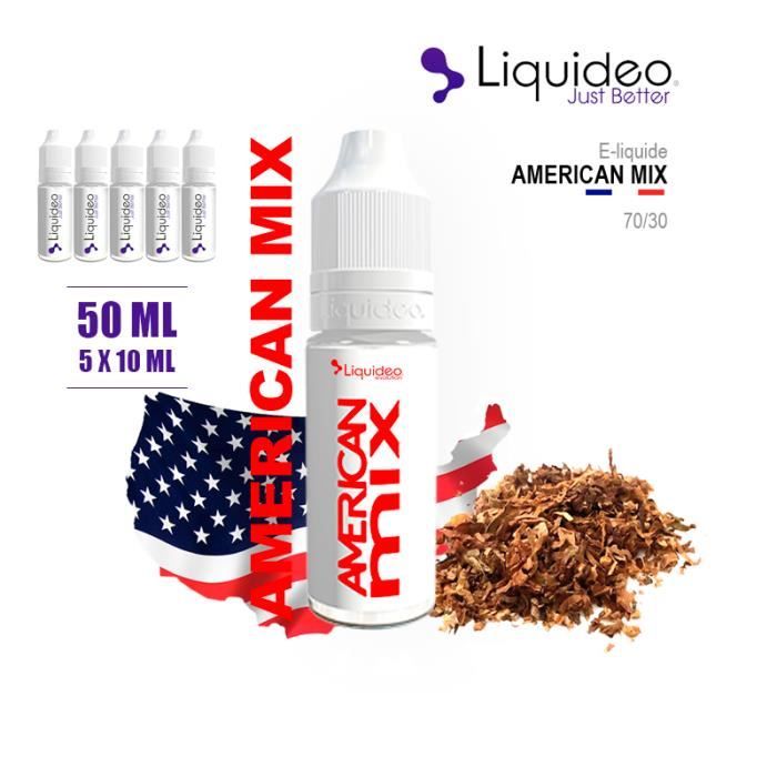 E-LIQUIDE SAVEUR AMERICAN MIX 50ML EN 10MG DE NICOTINE - 5 X 10 ML ...