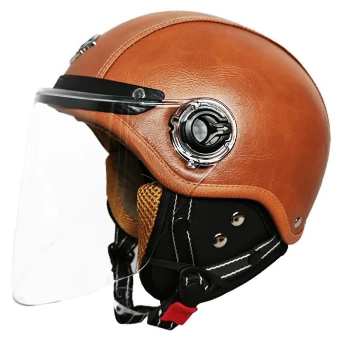 Pare-brise rabattable pour moto,casque demi-visage,équipement de moto ...