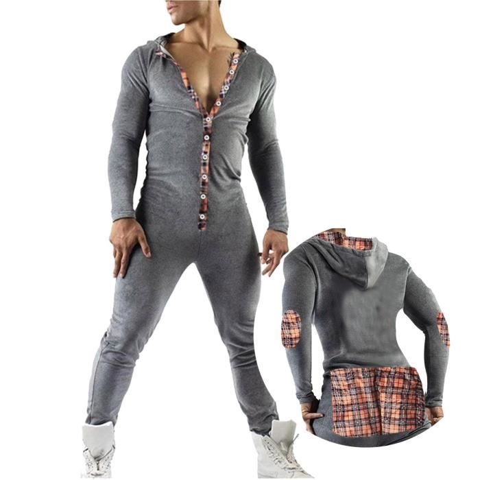 Body pour Homme Combinaison boutonnée à rabat boutonné fonctionnel de ...